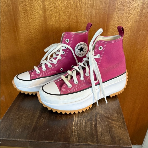 Converse | Shoes | Converse Womens Fuchsia Hightop Sneakers Platform ...